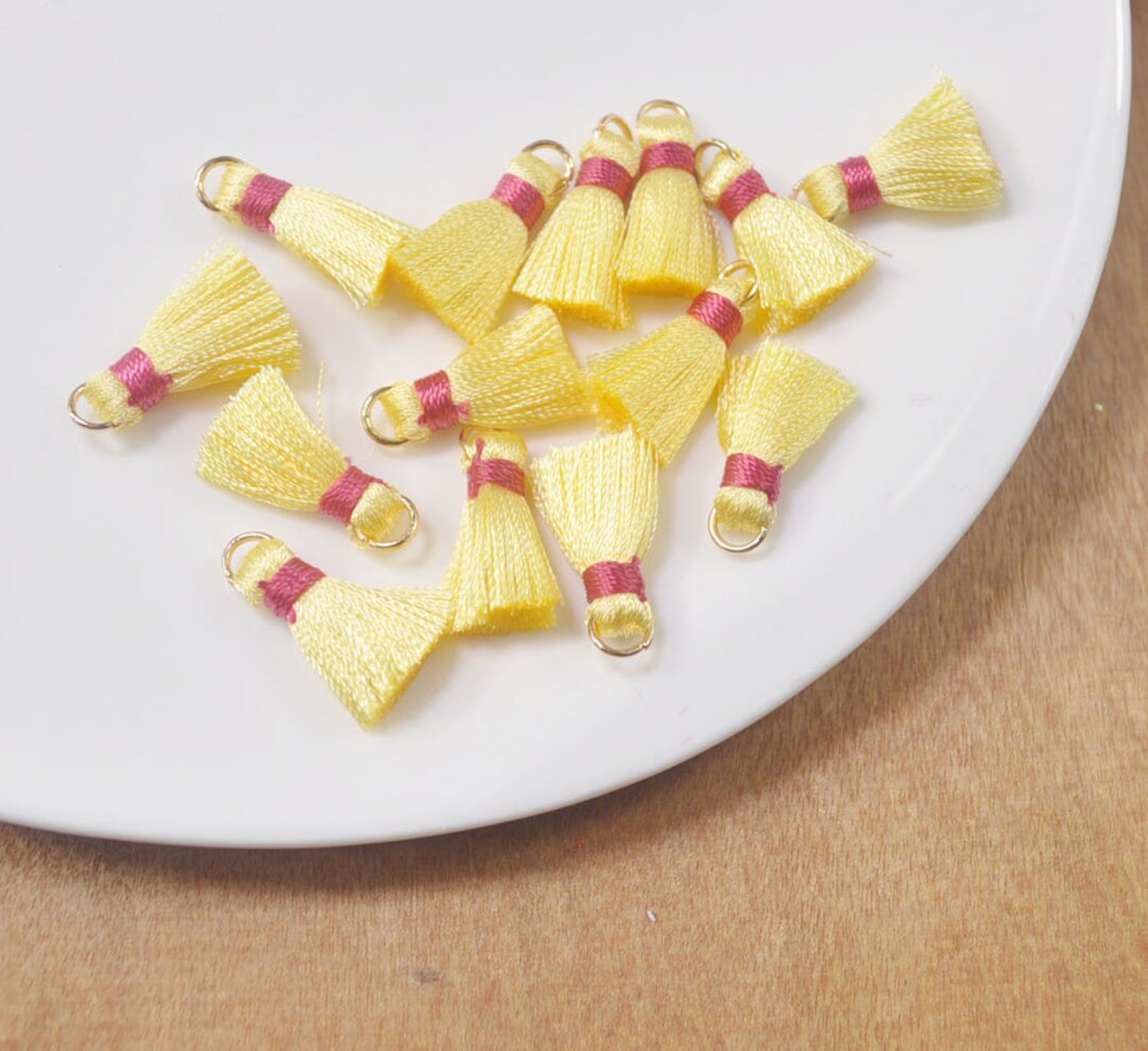 20pc 0.9" of Light Yellow Mini Tassels DIY Craft Supplies,jewelry ...