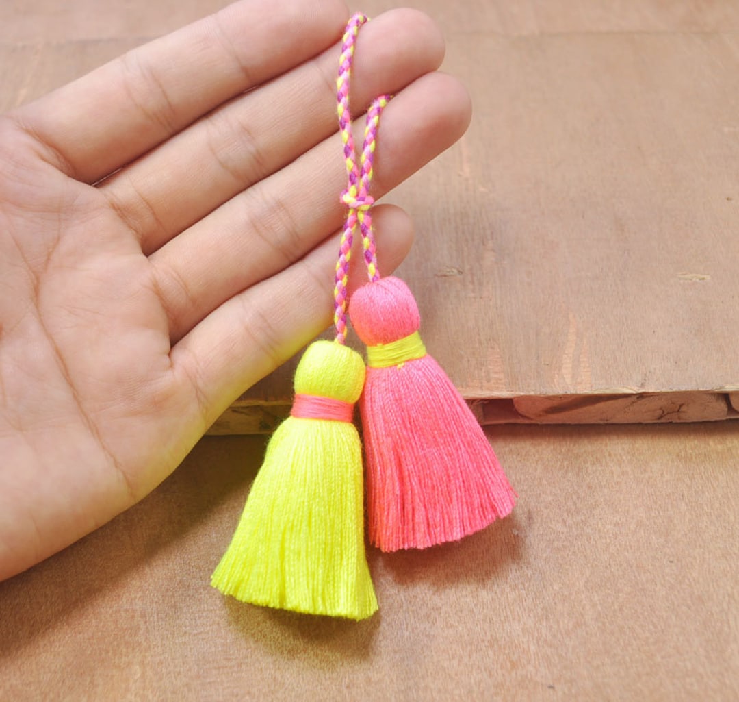 Tassels for Bag,2pcs Small Cotton Tassel,for Keyclasps,bright Pink ...