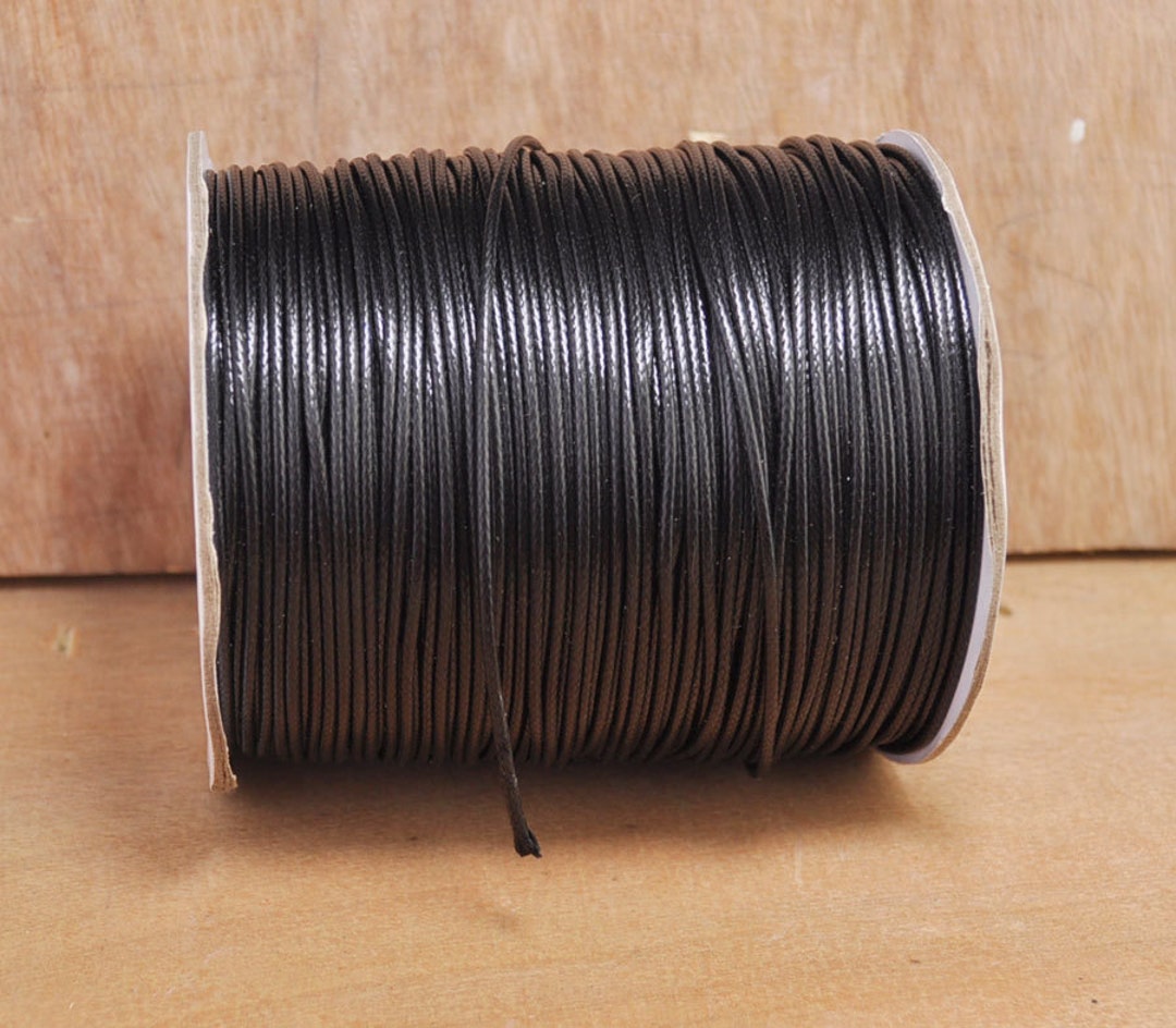 20meter 1.5mm Black Waxed Cord,round Woven Cord,wax Rope,string ...