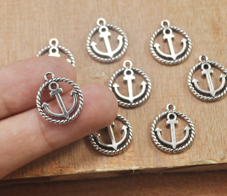 50pcs Silver Anchor Charms Pendant Nautical Sailing Charms - Etsy