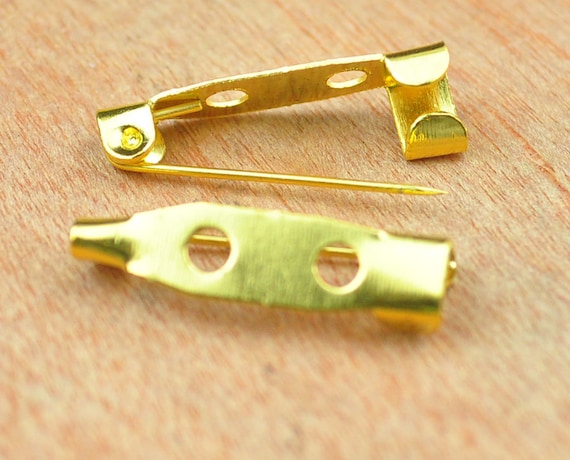 Blank Safe Pin 50 Pieces Gold Metal Bar Pin Back Broochsafety | Etsy