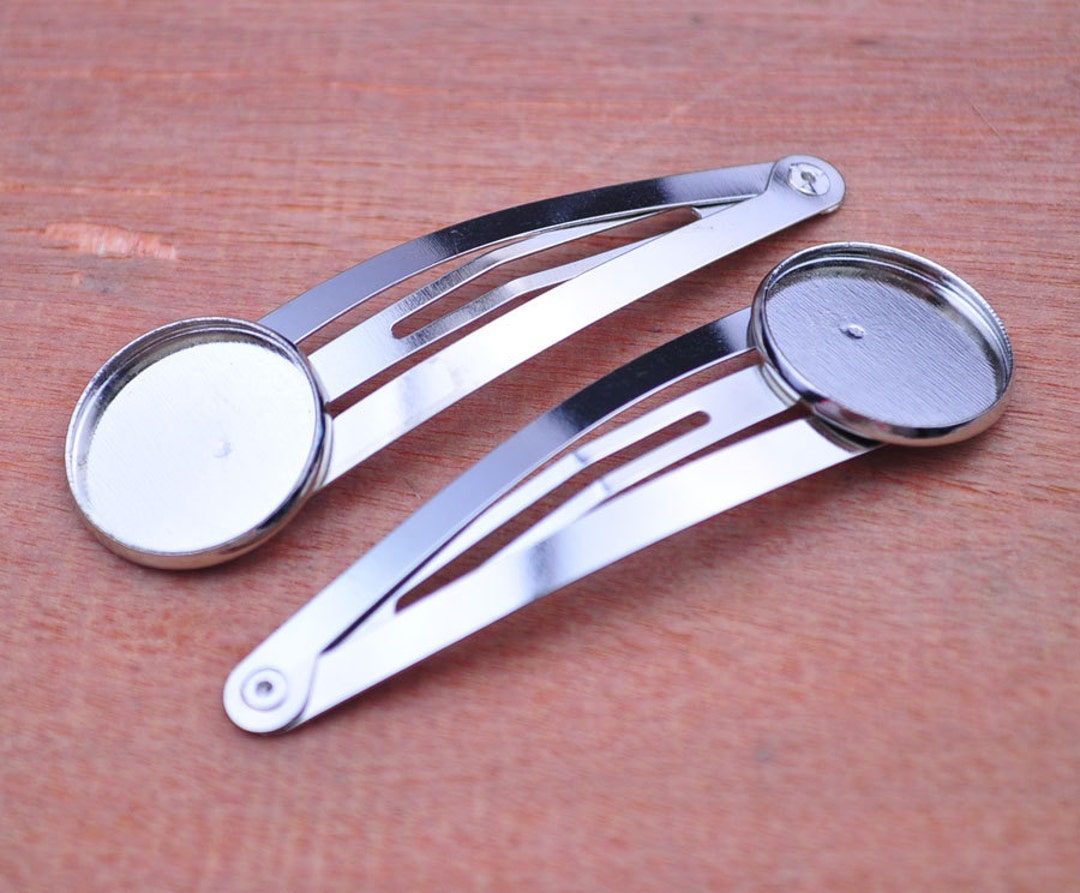 Round Hair Clips /snap Clips,20pcs White K Snap Hair Clips With Cameo ...