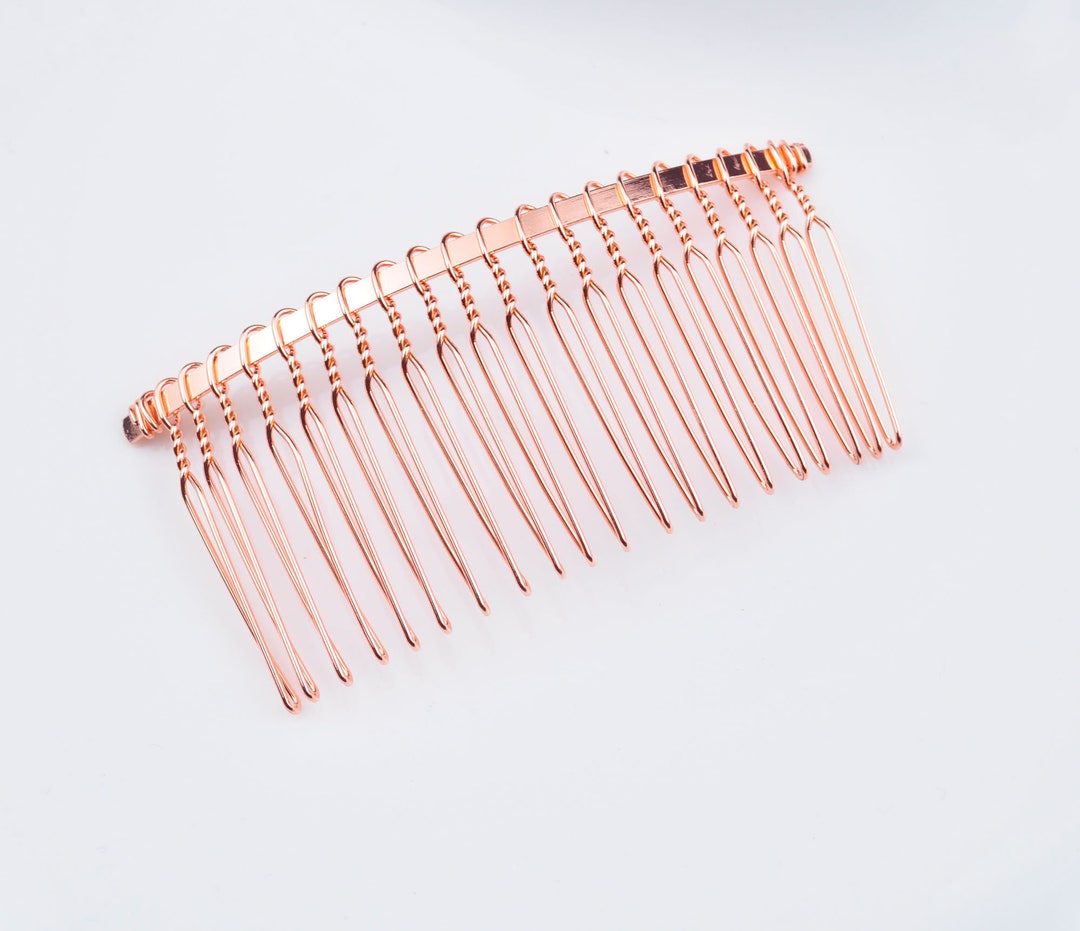 20 Teeth Deep Rose Gold Hair Combs10pcs Deep Rose Gold Plated Hair ...