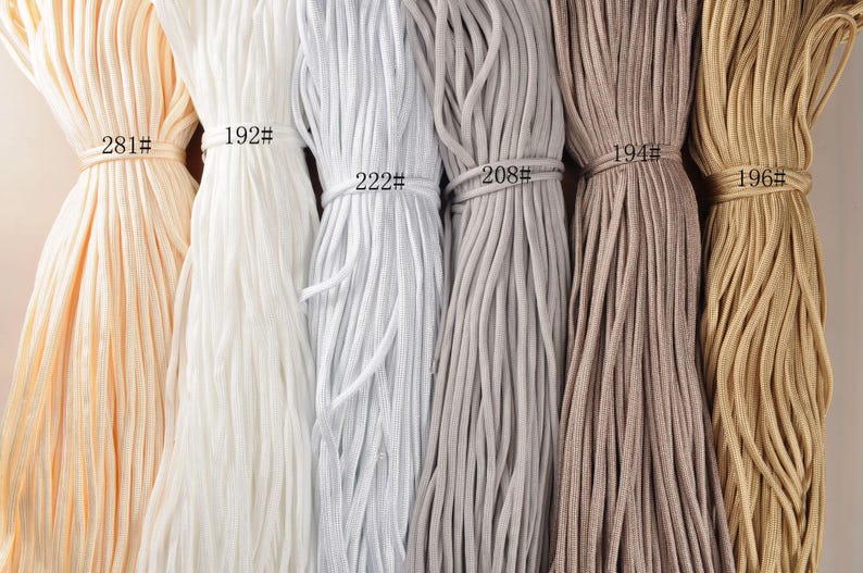 50 Colors Paracord Rope,4mm Braided Cord,craft Paracord, Soft and ...