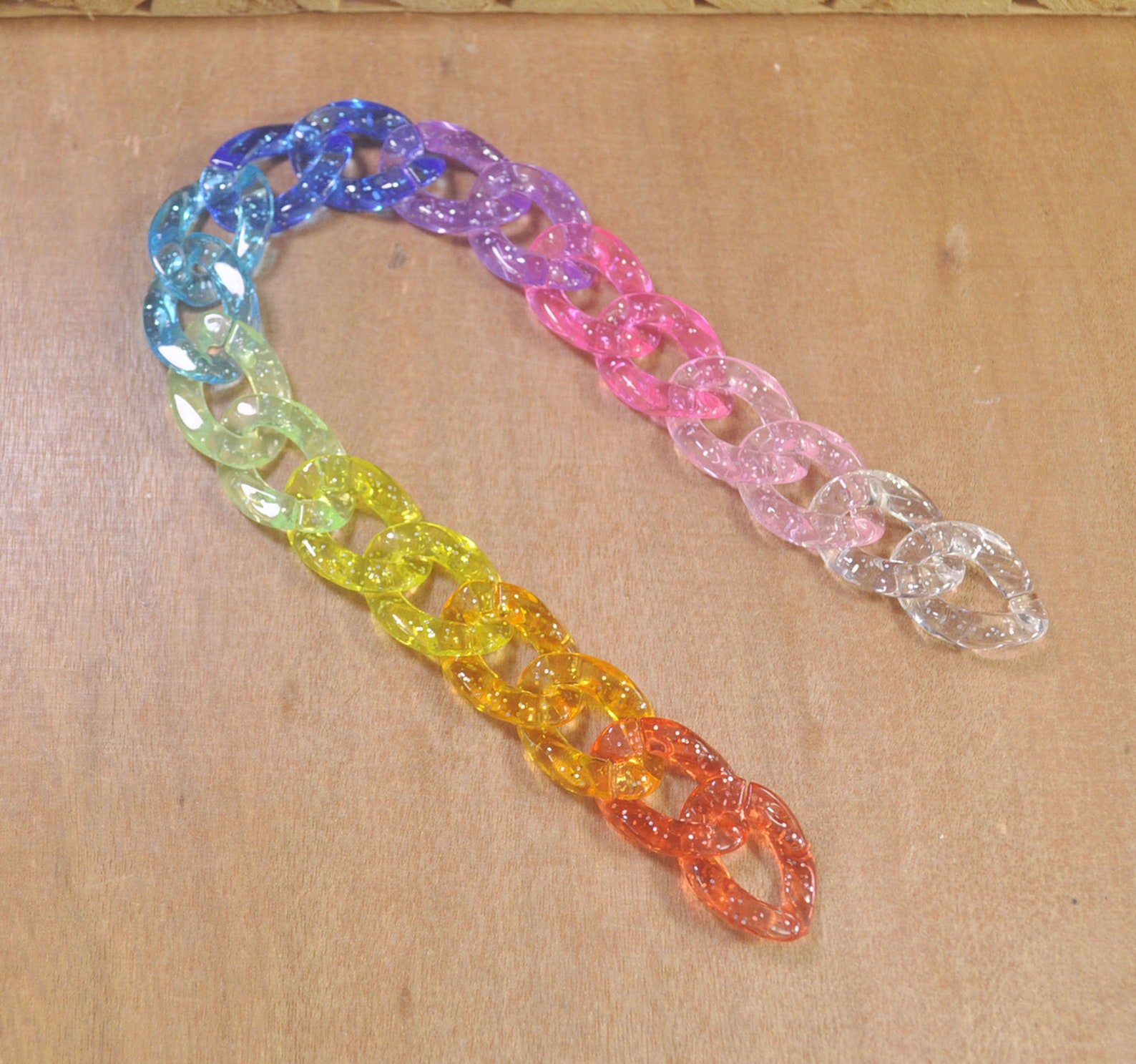 Glitter Plastic Chain27.5 Chunky Chain Linkstransparent - Etsy