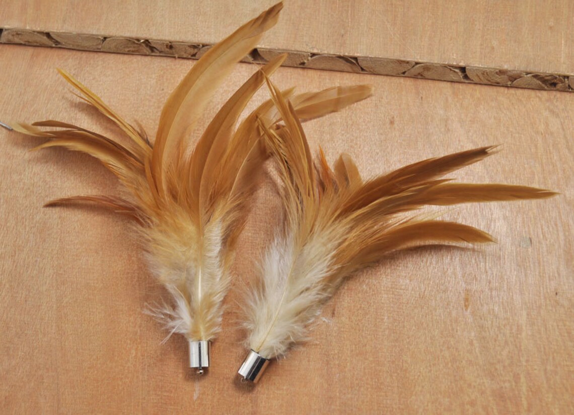 2pcs Feather Tassel Boho Necklace Pendantsilver Metal Cap - Etsy