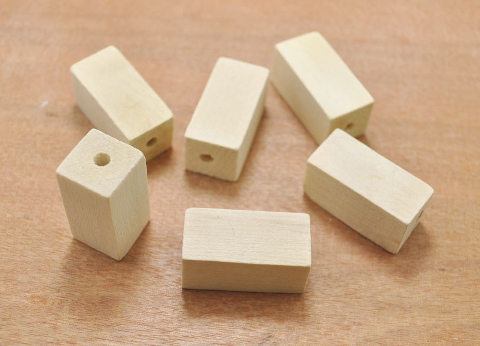 Wood Beads20pcs Long Rectangular Wood Bead Unfinished Natural - Etsy