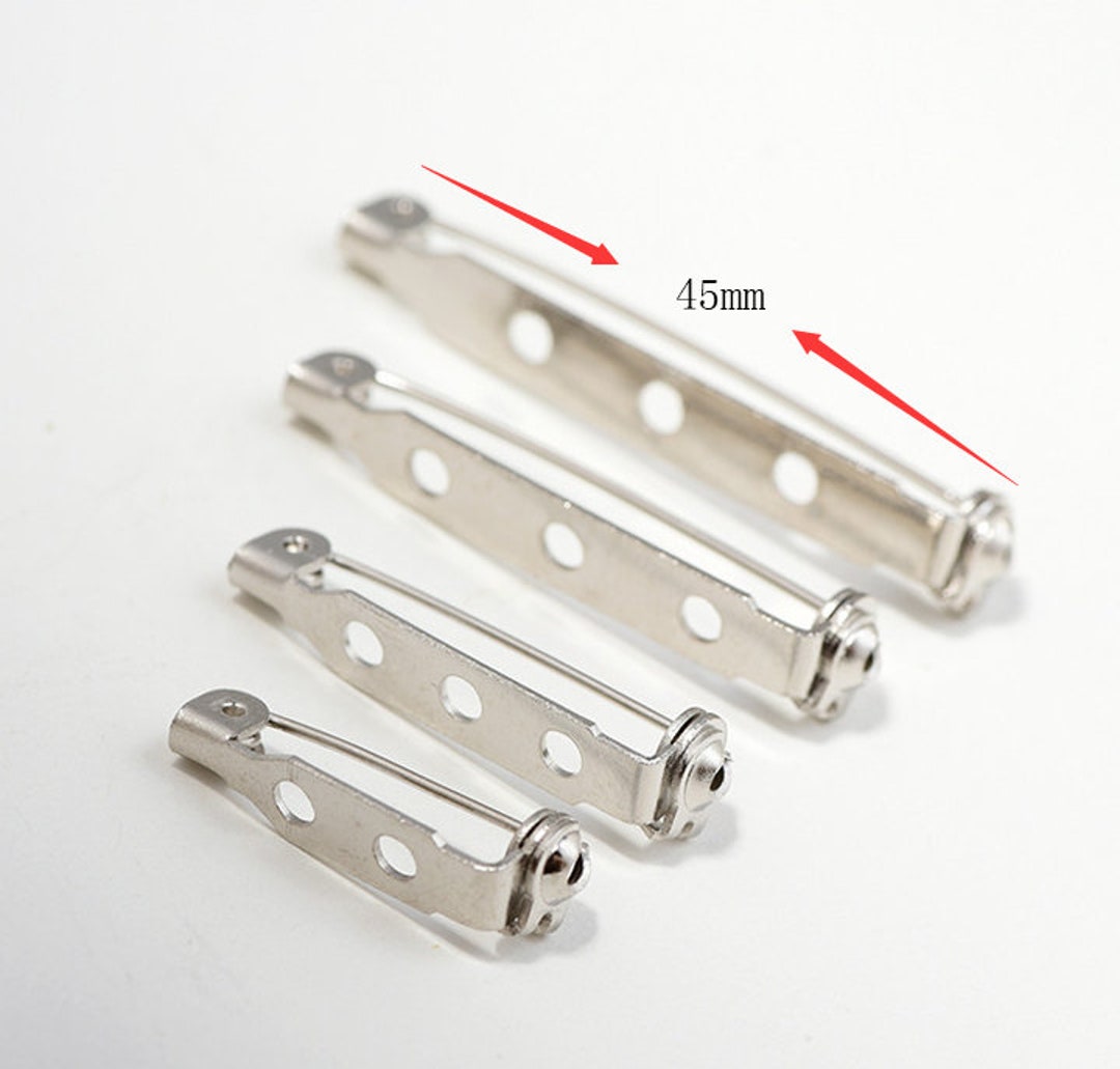 Silver Brooch Pin Backs Setting Blank With Roll Safety Clasp,500pcs ...