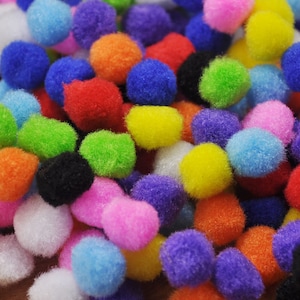 100pcs-15mm Mix Color Polyester Pom Poms - Pompom - Craft Pom Poms ...