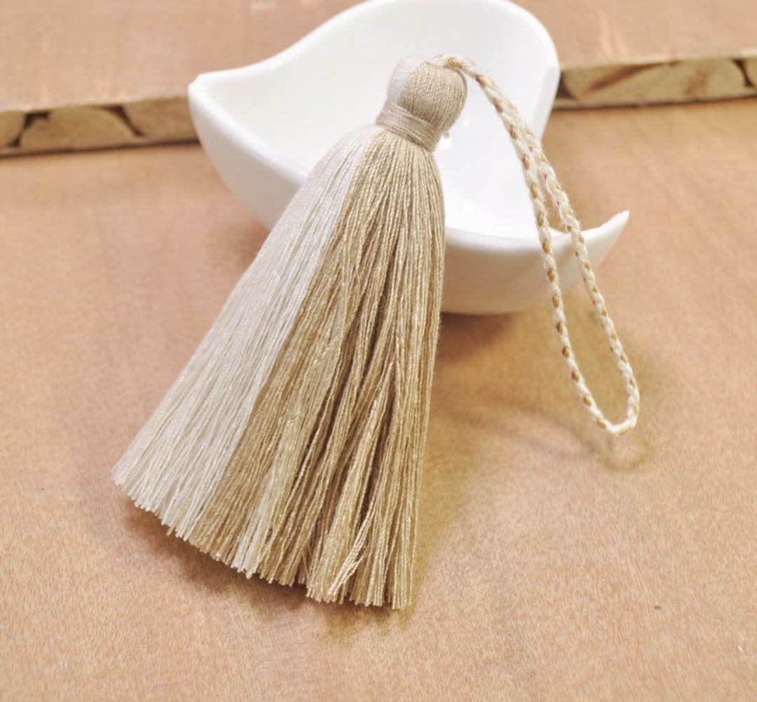 Mixed Color Cotton Tassel,5pcs,khaki & Beige Tassel,tassel With Rope ...