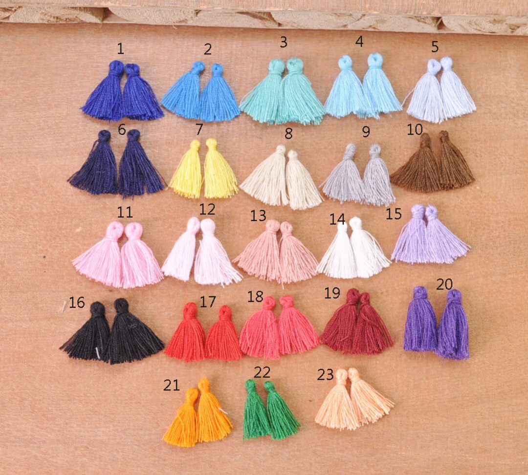 Wholesale 100pcs Mini Tassels 17mm Tiny Short Cotton Tassels Handmade ...
