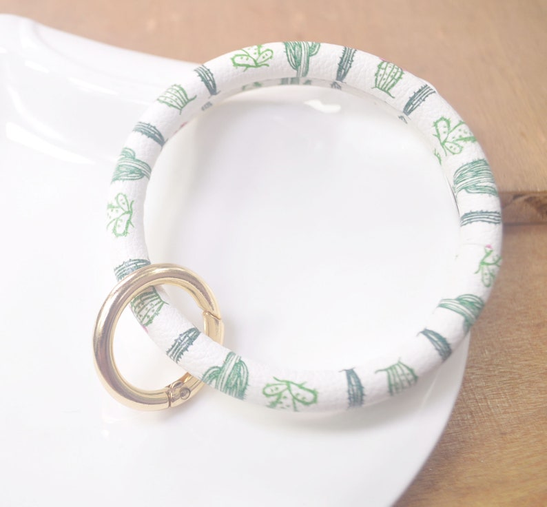 Leather Bangle Bracelet Keychainkey Saverlanyard | Etsy