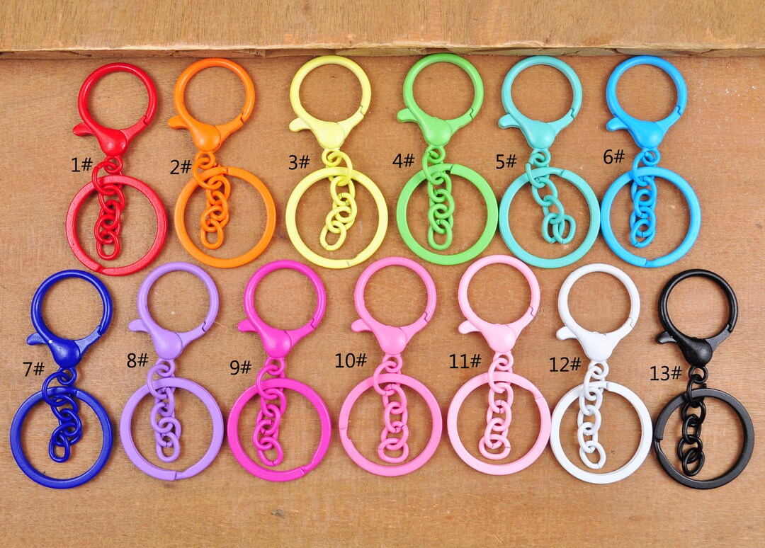Colored Keychains Ring, 13 Colors,30mm Key Ring, Metal Clasp,lobster ...