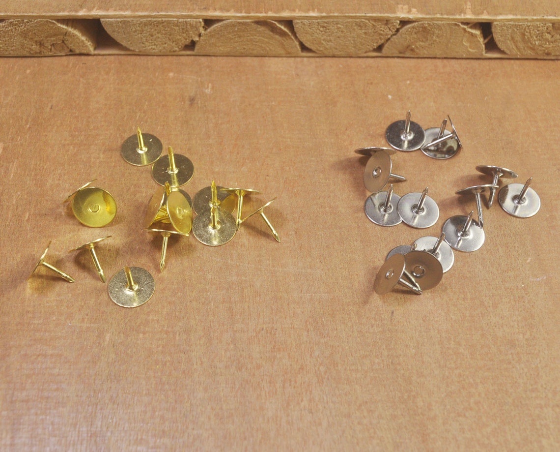 20 Sets Tie Tacks Blank Pins With Colored Backing，round Rubber Back ...