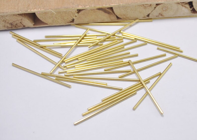 35pcs 40mm Stick Raw Brass,round Stick Bar.brass Blank Tage,raw Brass ...