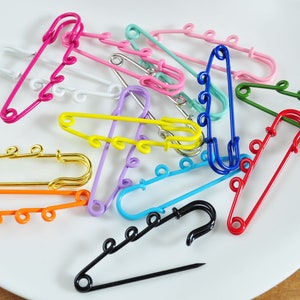 15 Colors,enamel Metal Safety Pin,colorful Safety Pin With 3 Loops,pins ...