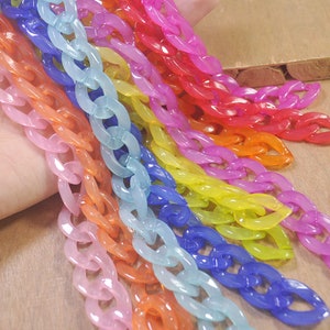 50 Chunky Chain Links,plastic Open Chain Links,curb Chain Links,acrylic ...