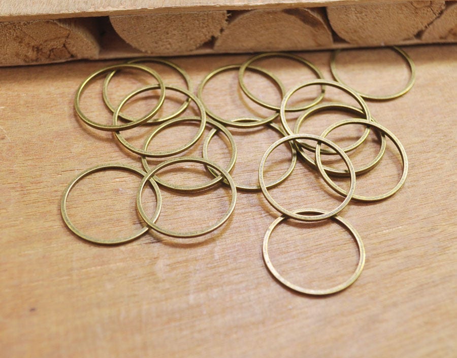100pcs 20mm Antique Bronze Circle Ringsround Brass Cut Tube - Etsy