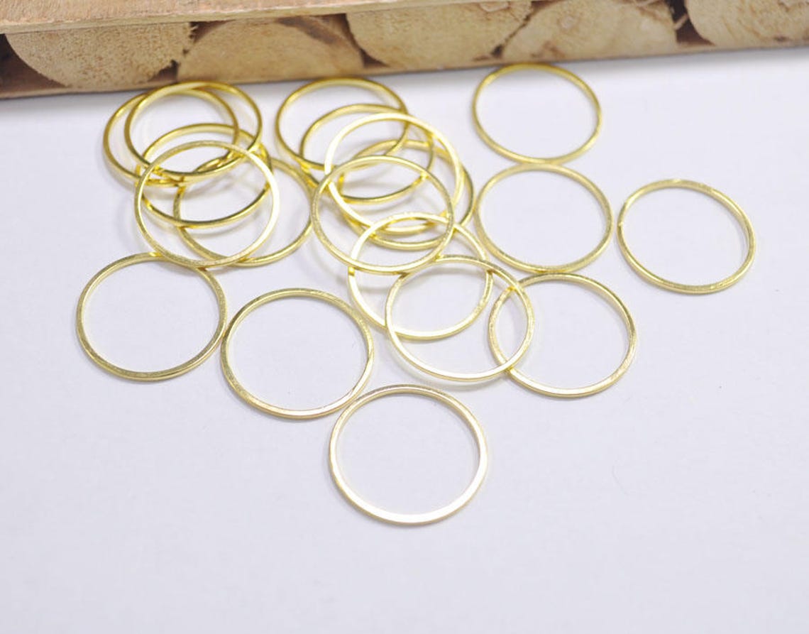 50pcs 20mm Gold Plated Circle Rings,round Brass Cut Tube Circles ...
