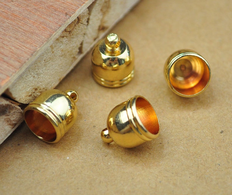 25pcs 8mm Gold Plated End Caps Kumihimo Clasps Round Style - Etsy