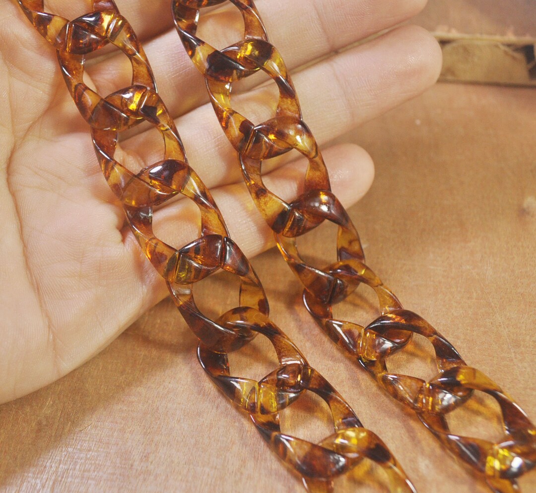 Rectangle Leopard Print Plastic Chain,50pcs Chunky Chain Links,plastic ...