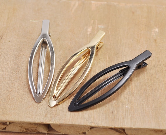 Oval Alligator Hair Clips50pcs Silver/gold/black Metal Hair | Etsy