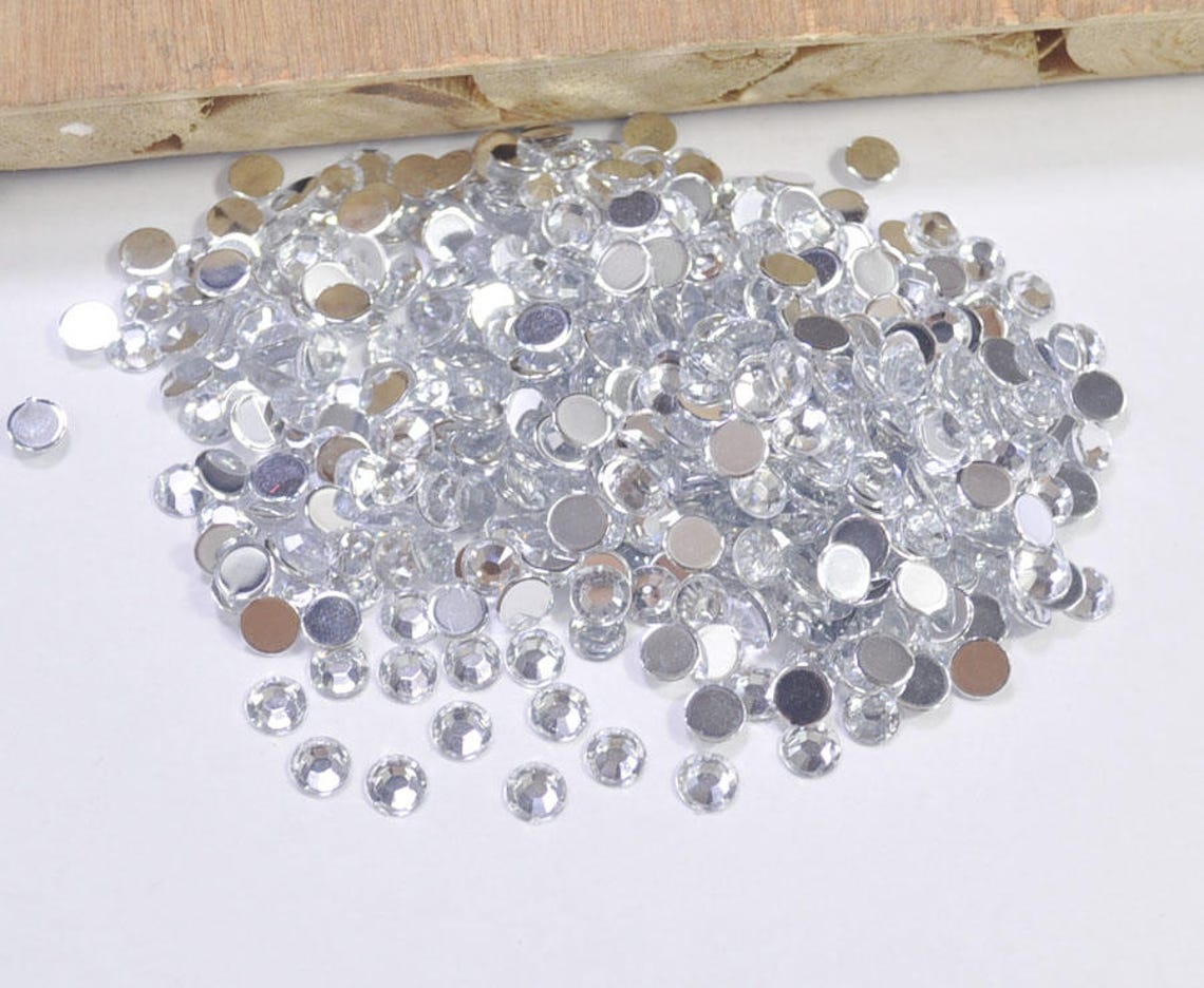 1000pcs Transparent Rhinestonesacrylic Round - Etsy