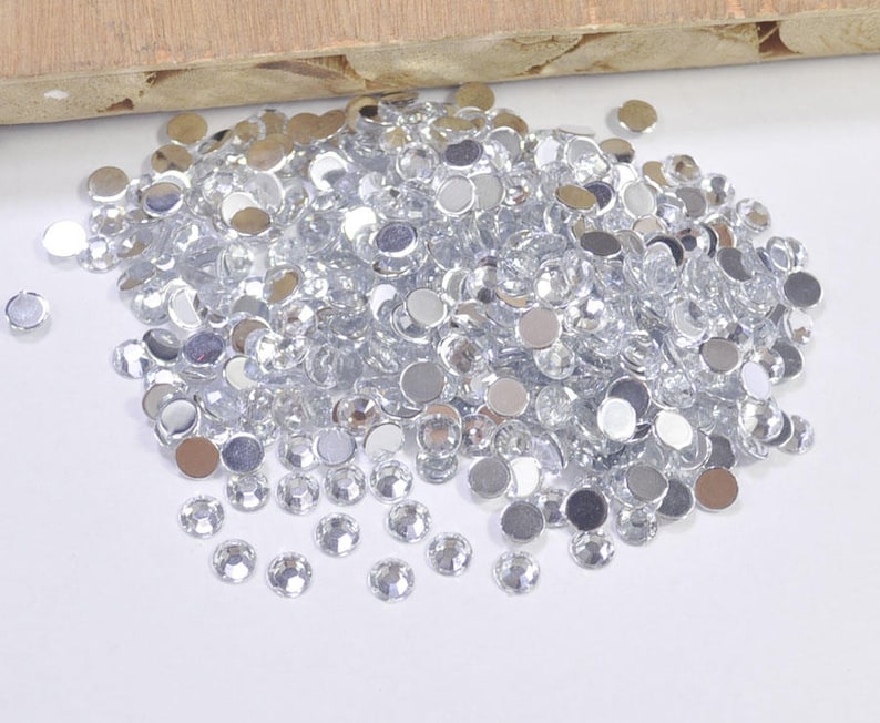 1000pcs Transparent Rhinestonesacrylic Round - Etsy