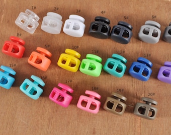 20 Round Toggle Cord Locks, Plastic Round Toggle, Single Hole, Elastic ...