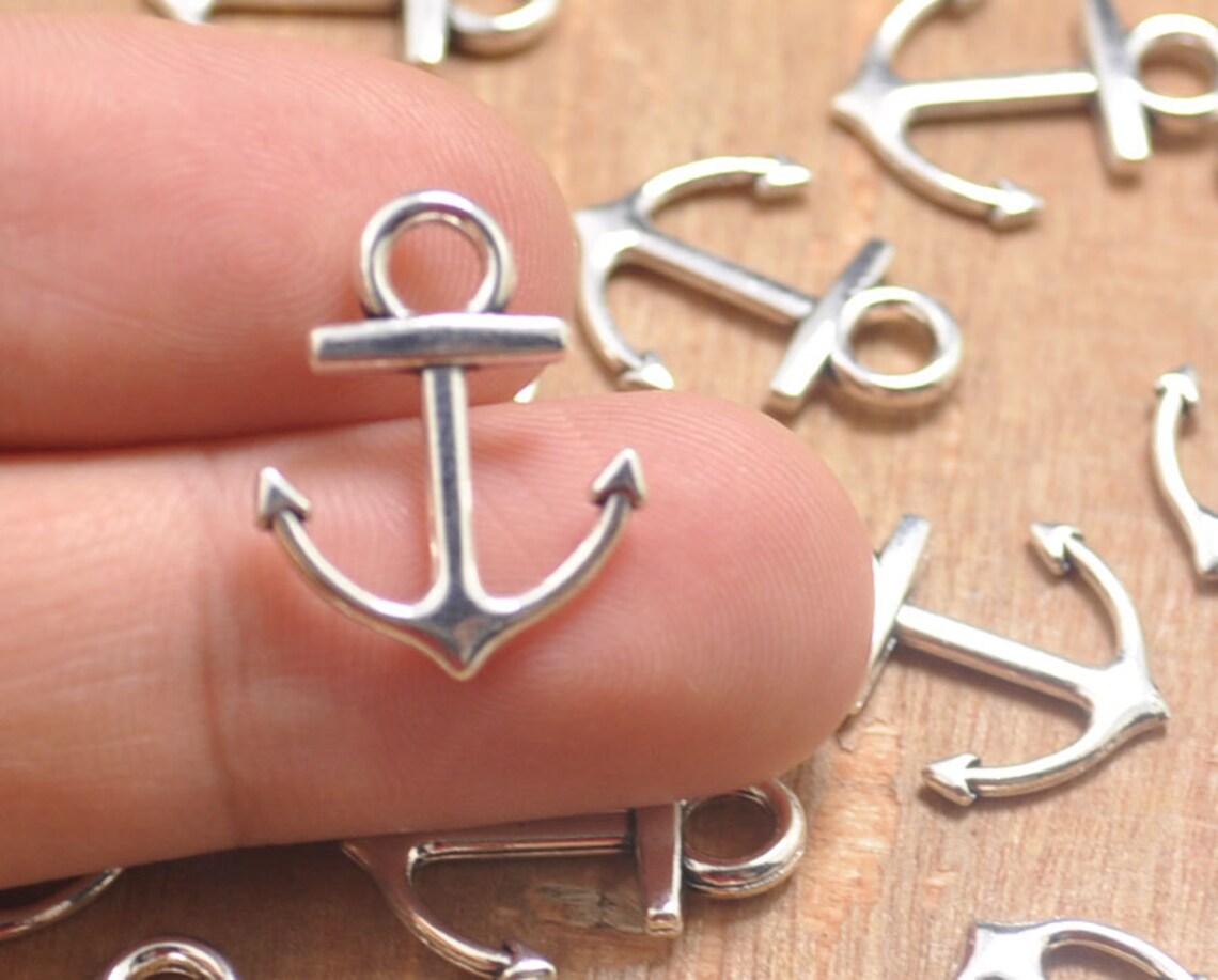 30pcs of Anchor Charms Antique Silver Anchor Charm | Etsy