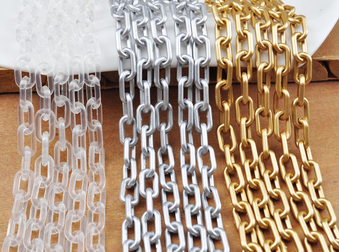 Transparent/silver/gold Plastic Chain,acrylic Chain,19.5