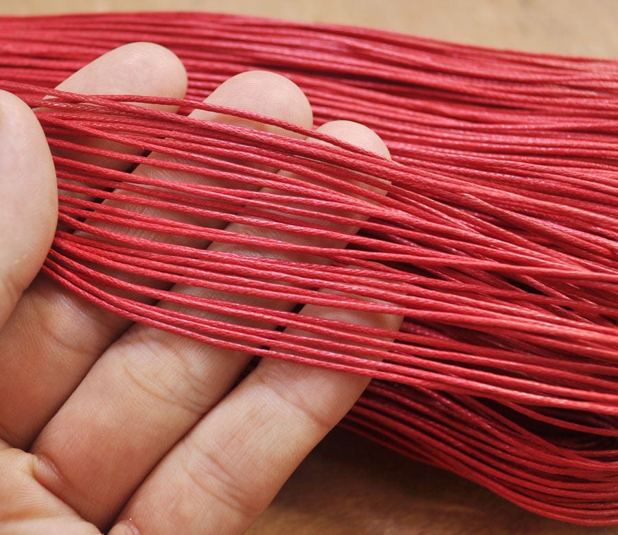 20 yards /50 yards Red Waxed Cotton Cord1mm Macrame | Etsy