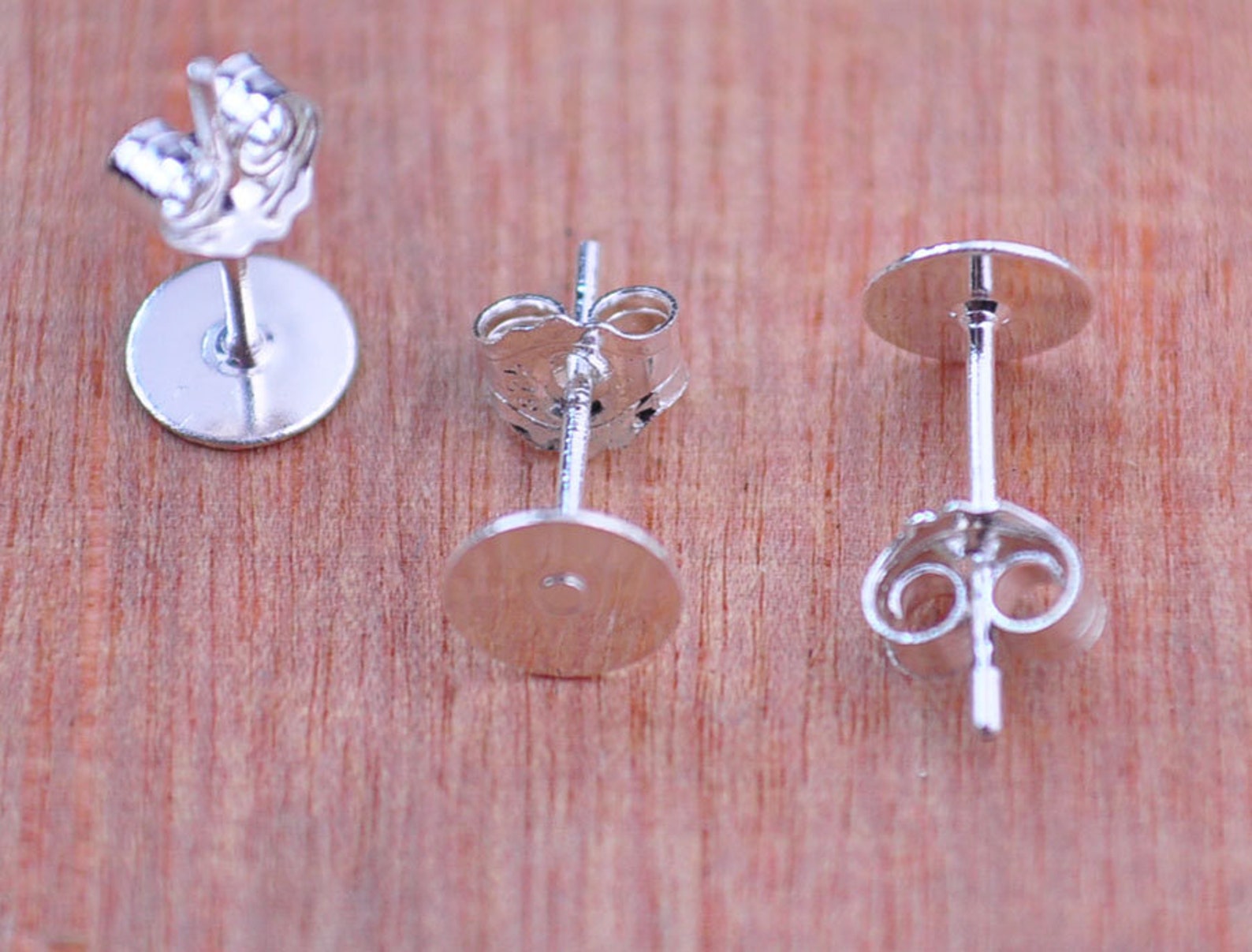 925 Sterling Silver Earring Post and Earring Back50 Pairs 6mm | Etsy