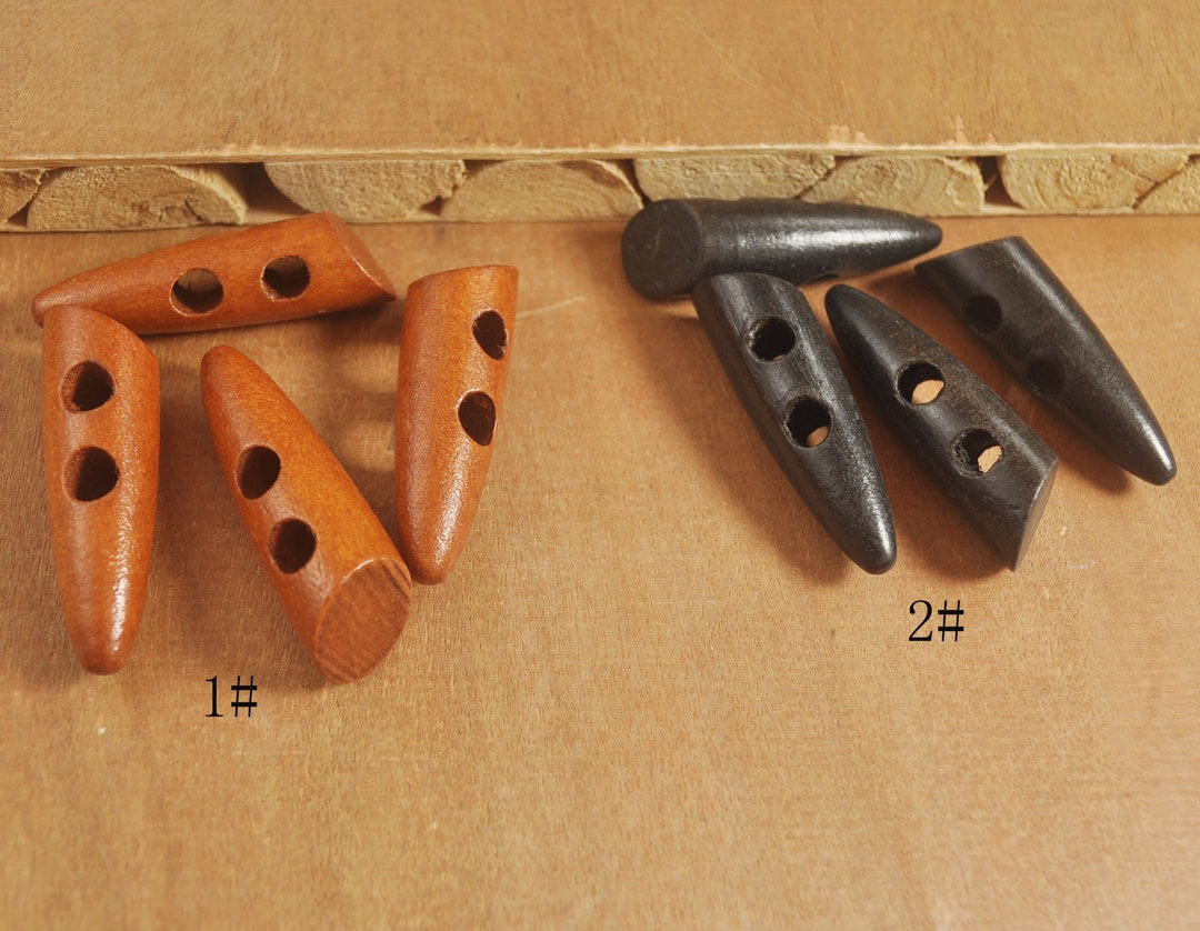 Black Toggle Buttons/ Brown Toggle Button / Natural Wood Buttons / 2 ...