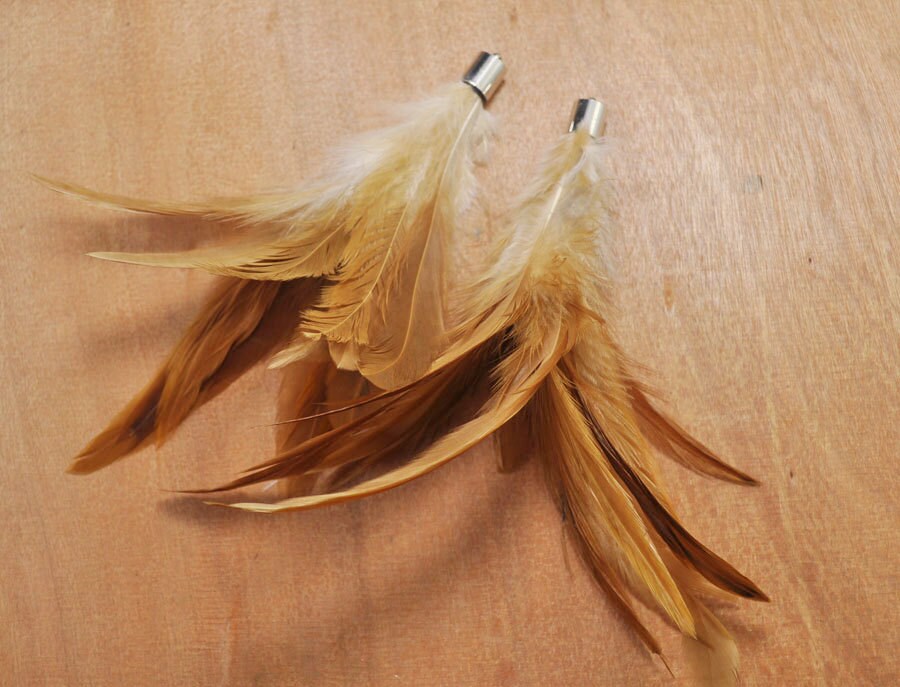 2pcs Feather Tassel Boho Necklace Pendantsilver Metal Cap - Etsy