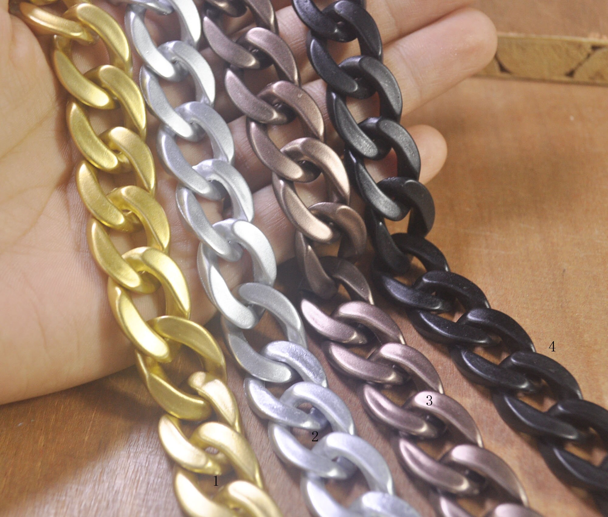 4 Colors Plastic Chain50pcs Chunky Chain Linksplastic Open - Etsy