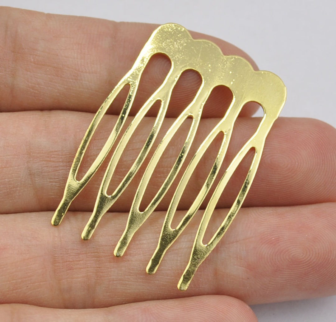 30pcs 5 Teeth Gold Metal Hair Combs,gold Color Comb Findings,gold Small ...