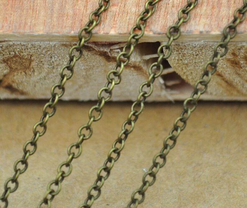 Bronze Chain,32ft(10meters) Bronze Plated Brass Round Cable Chain--2x1 ...
