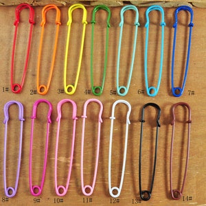 14 Colors,enamel Metal Safety Pin,colorful Safety Pin,big Pins ...