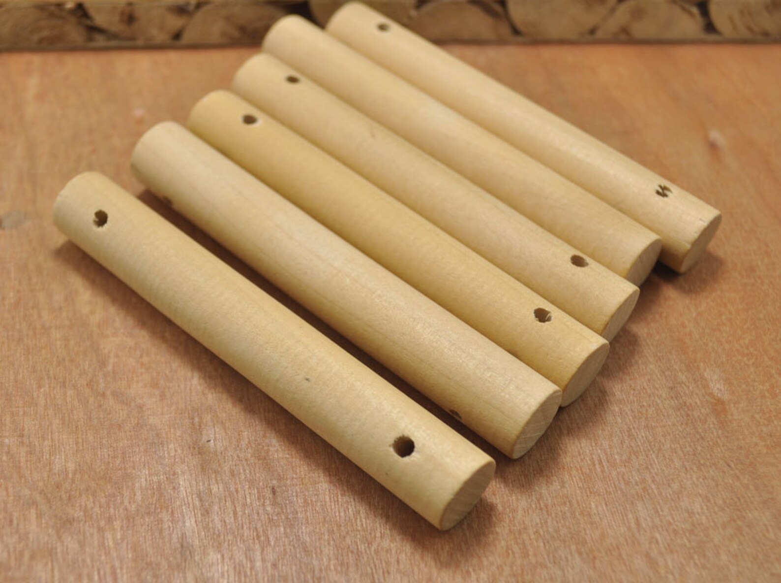 6pcs Large Wood Stick Unfinished Natural Wood Bead Cylinder - Etsy