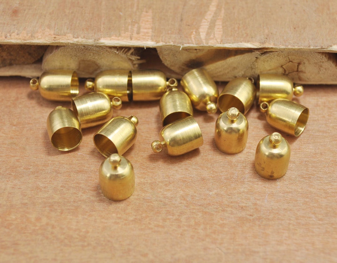 30pcs Raw Brass End Caps,metal End Cap Connectors,tassels Ends Cap With ...