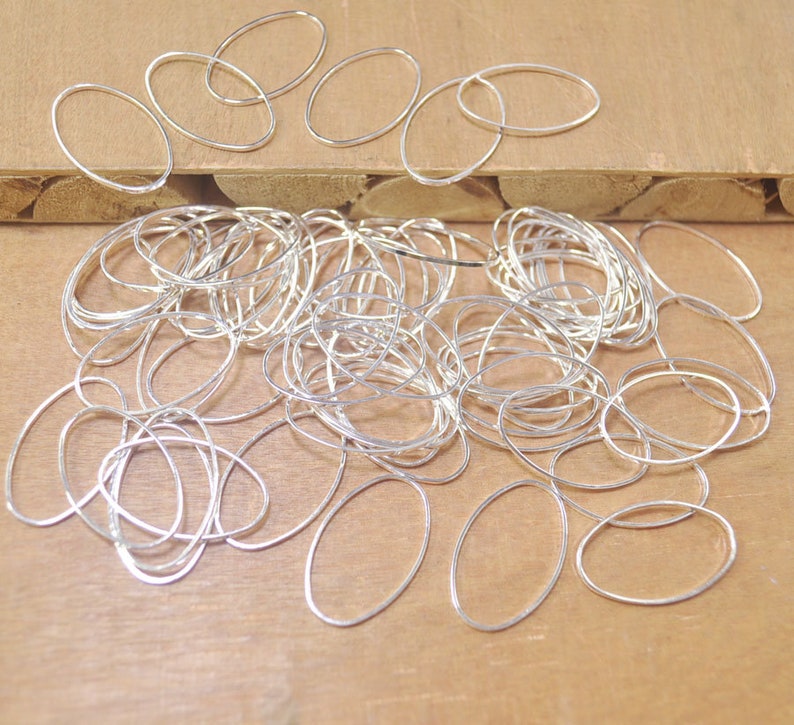50pcs Silver Plated Flat Oval Jump Ring Brass Oval - Etsy