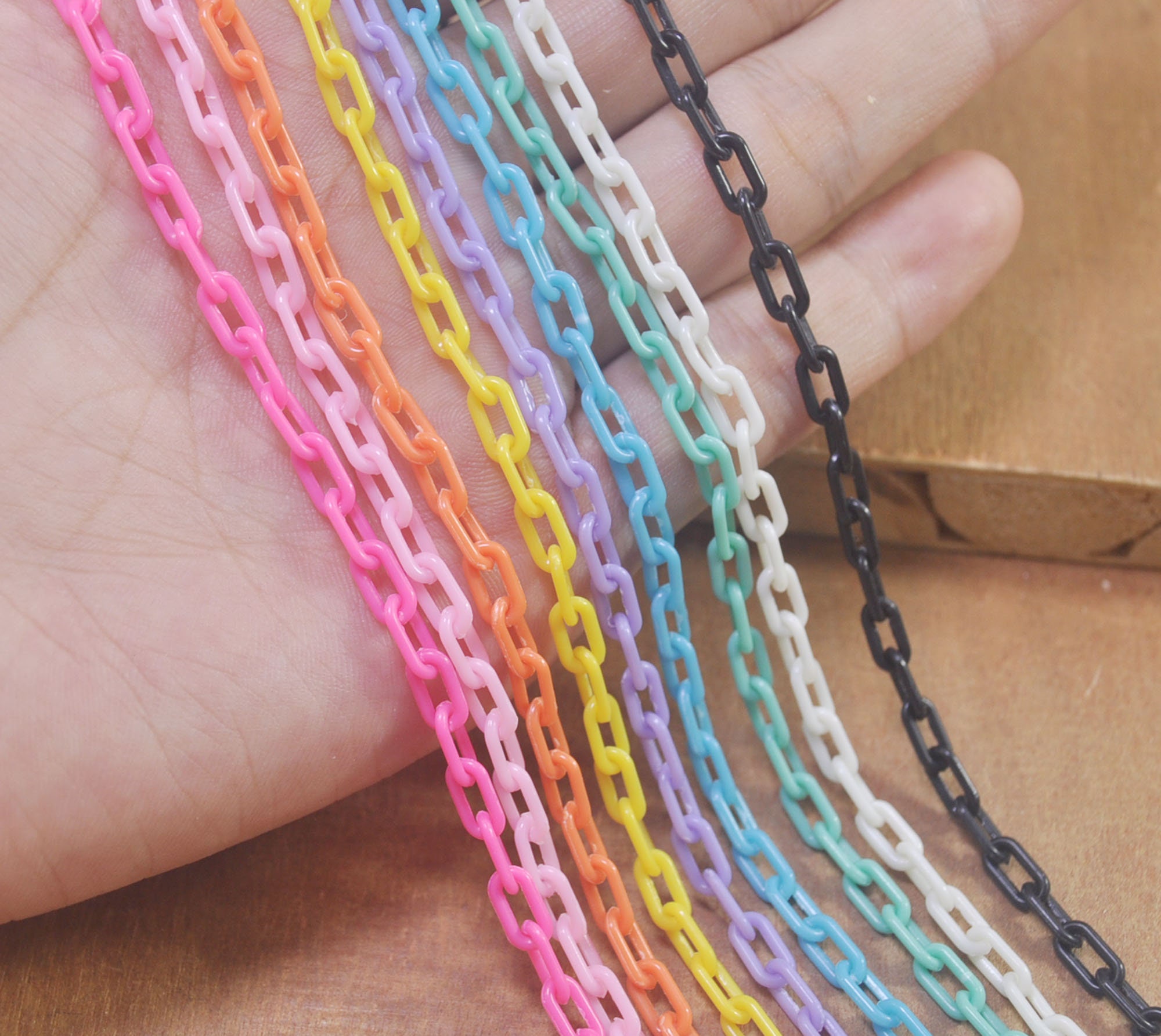 2-50pieces 4.5mm Plastic Chain for Craft 20 Inch Plastic - Etsy