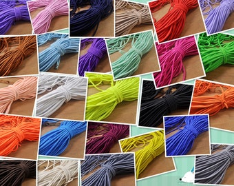 5yds/10yds Assorted Color Elastic Cord,4mm Round Elastic Cord,stretch ...
