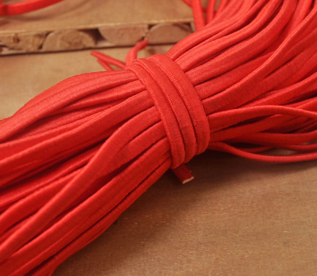5 Yds/10 Yds Elastic Cord, 5mm Width Red Elastic Flat Elastic Thread ...