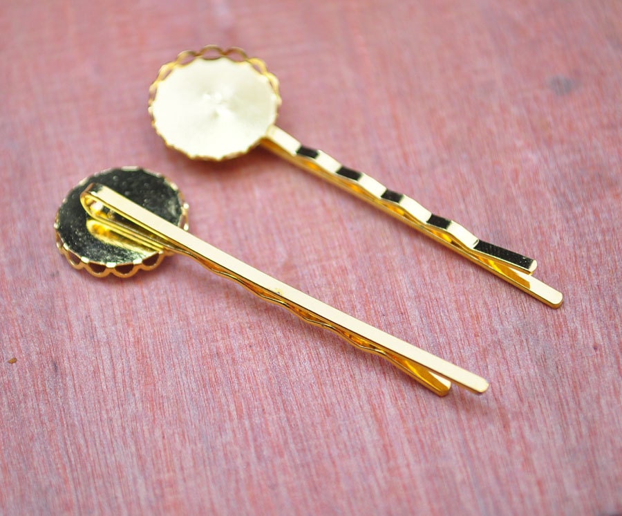 Metal Hair pinhair clips50pcs Gold bobby pins Round pad | Etsy