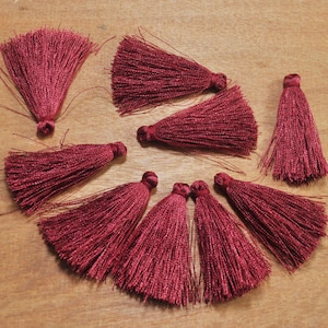 Wine Red Mini Silk Tassel,25pcs 4cm Polyester Silk Tassels/tiny Short ...