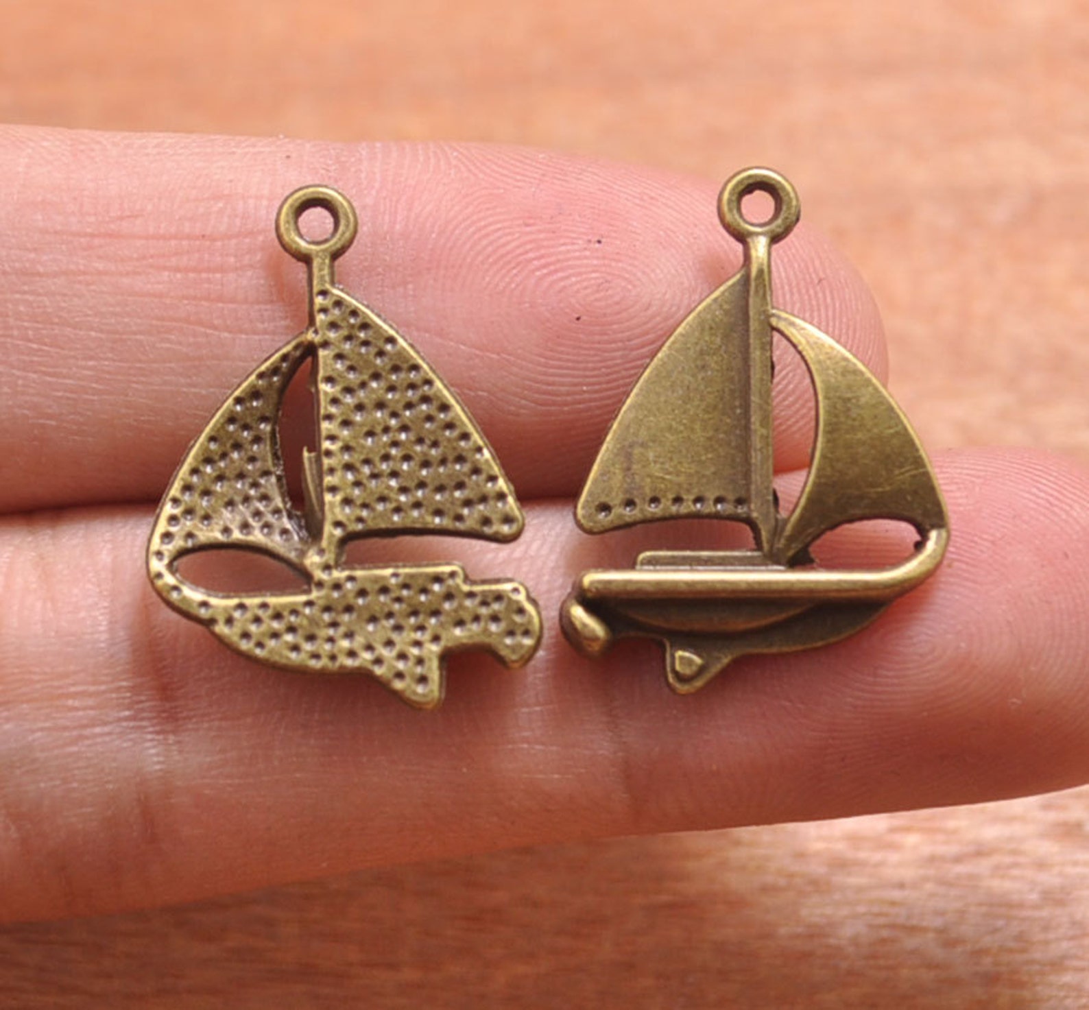 30pcs Sailing Boat Charm, Sailing Ship Pendant, Antique Bronze Metal ...