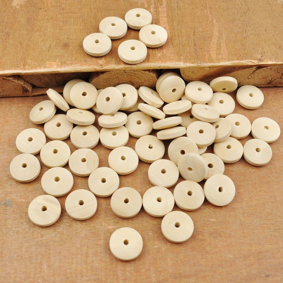 20pcs Small Flat Round Natural Wooden Beads circles Wooden Discs Beads Unfinished Round Wood Bead Middle Hole10mm. Etsy UK