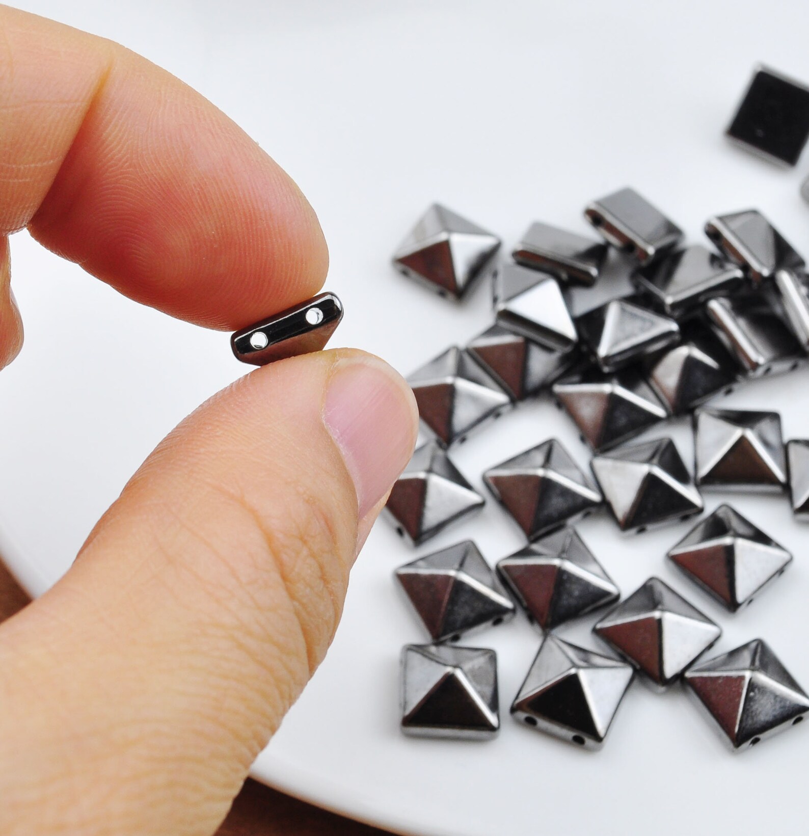 CCB Pyramid Studs Rivets Spikes Beads Jewelry - 50 Pcs Set - Square ...